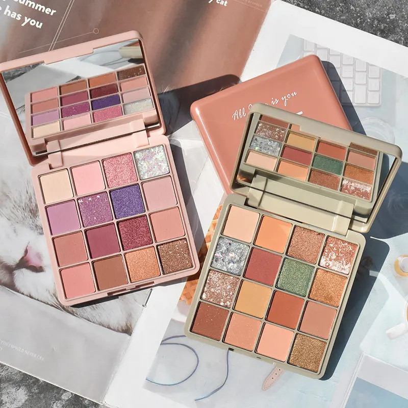 16-Colors-Earth-Color-Eye-Shadow-Plate-Waterproof-Sweatproof-Matte ...