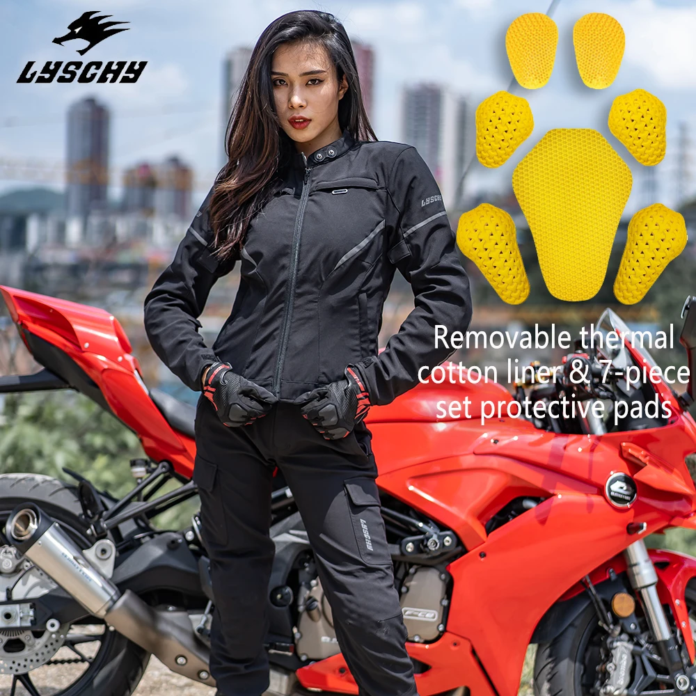 LYSCHY-Chaqueta-de-Moto-para-mujer-abrigo-impermeable-con-almohadillas ...