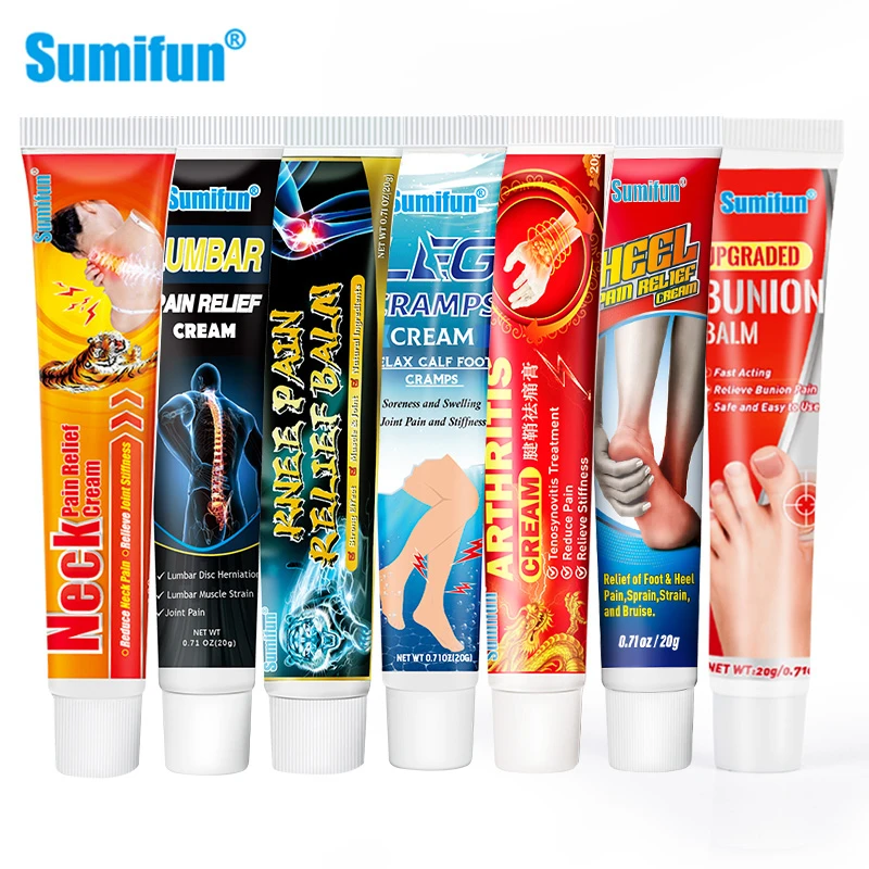 7 Types Sumifun Analgesic Ointment Joint Pain Relief Cream Bunion Knee Neck Waist Leg Cramps ...
