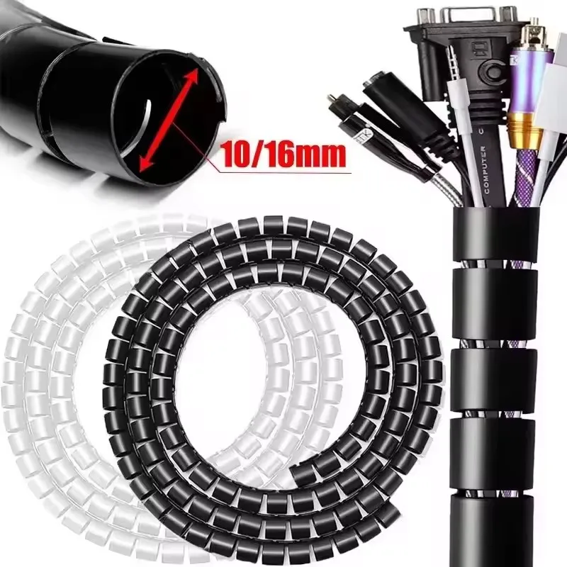 Protector de Cable en espiral Flexible, organizador de cables, Cable de ...