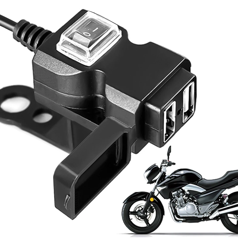 12V-24V-Dual-USB-Port-Waterproof-Motorbike-Motorcycle-Handlebar-Charger ...
