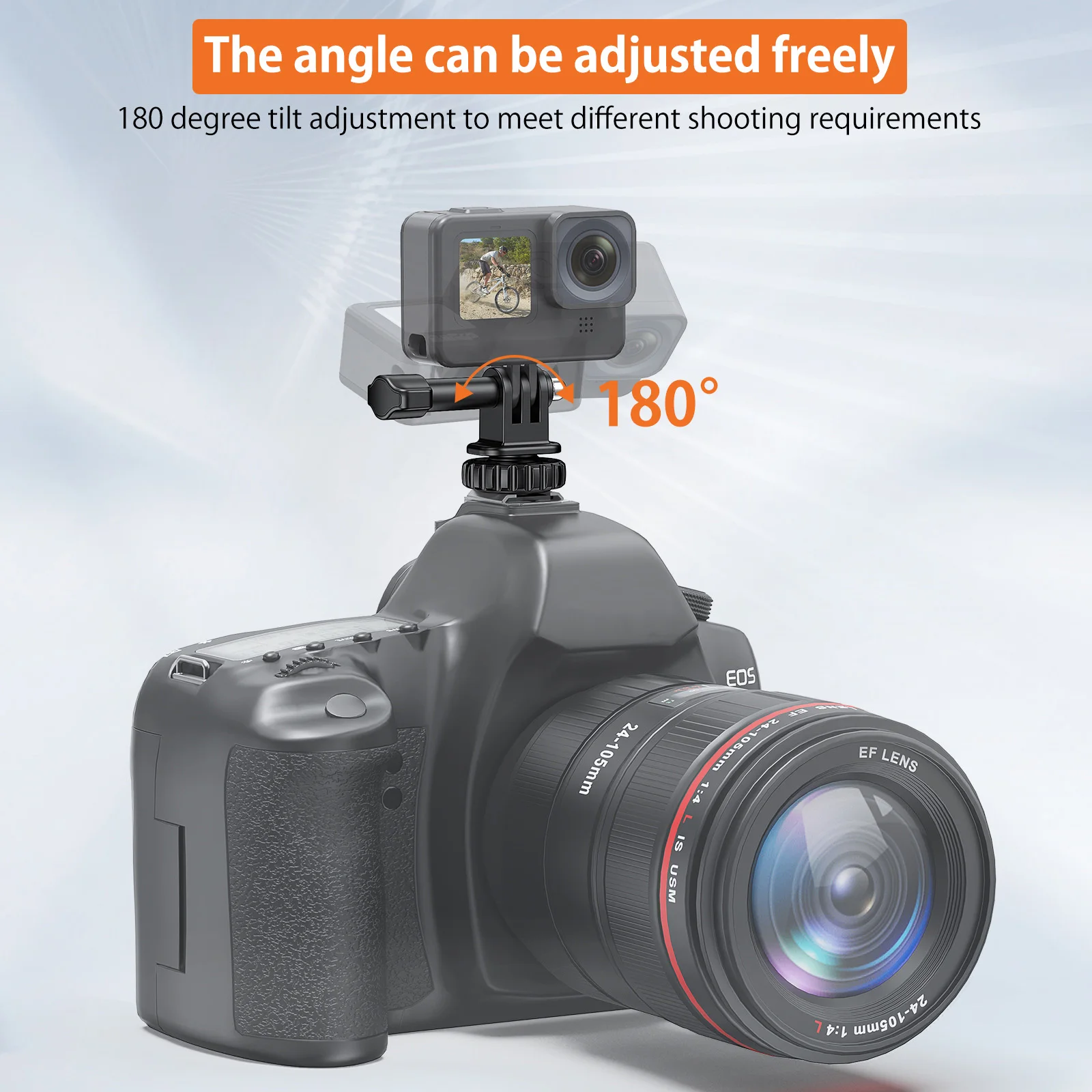 VRIG AC24 Sports Camera Cold Shoe Mount Adapter 180° Adjustable with 1/ ...