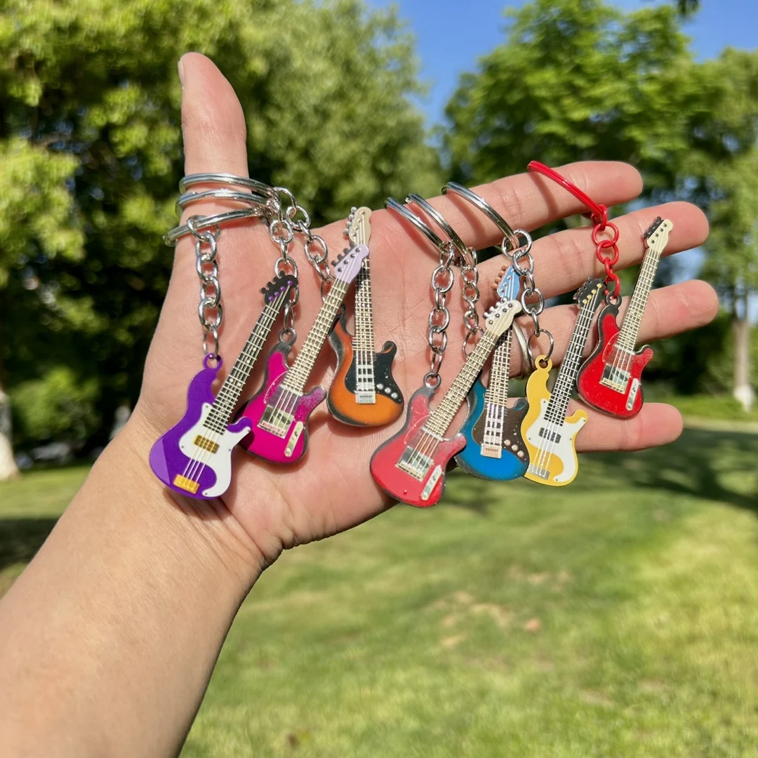 Metal-stainless-steel-guitar-keychain-colorful-popular-and-personalized ...