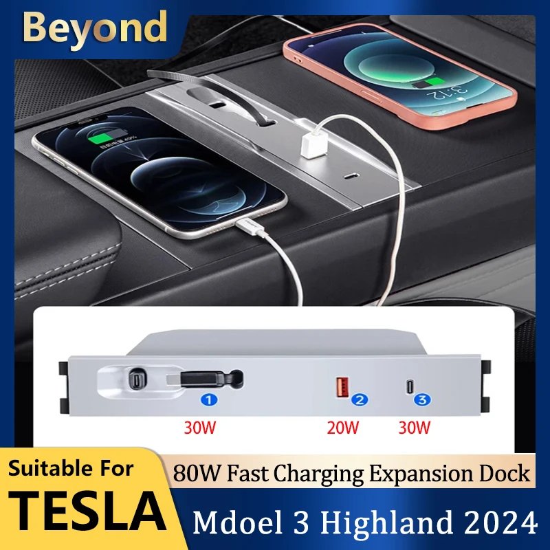 For-Tesla-Model-3-Highland-2024-80W-Expansion-Dock-Central-Control ...
