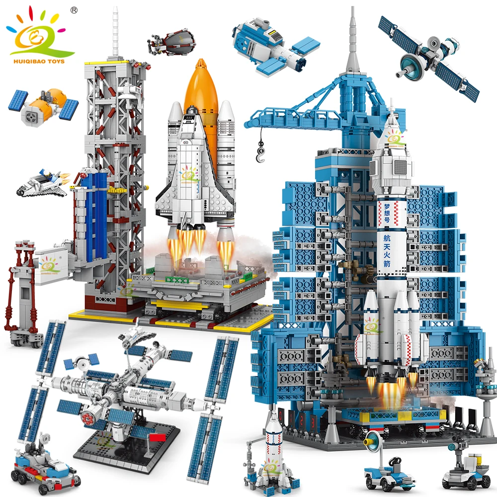HUIQIBAO-Aviation-Spaceport-Model-Space-Shuttle-Rocket-Launch-Center ...