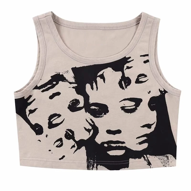 E girl Gothic Grunge Crop Tops Vintage Women Portrait graphicsY2k ...