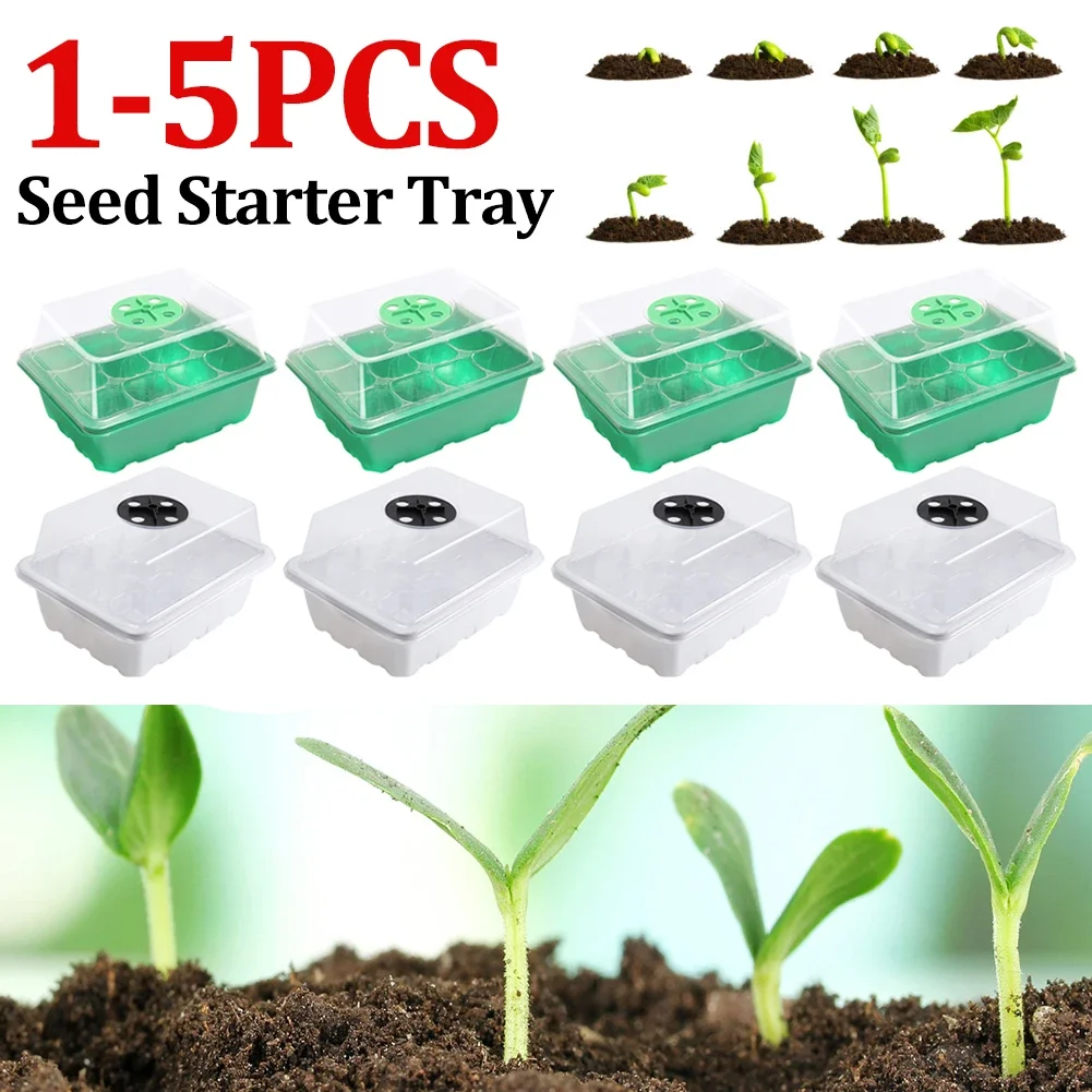 12-Grids-Seed-Starter-Kit-Plant-Seeds-Grow-Box-Seedling-Trays ...