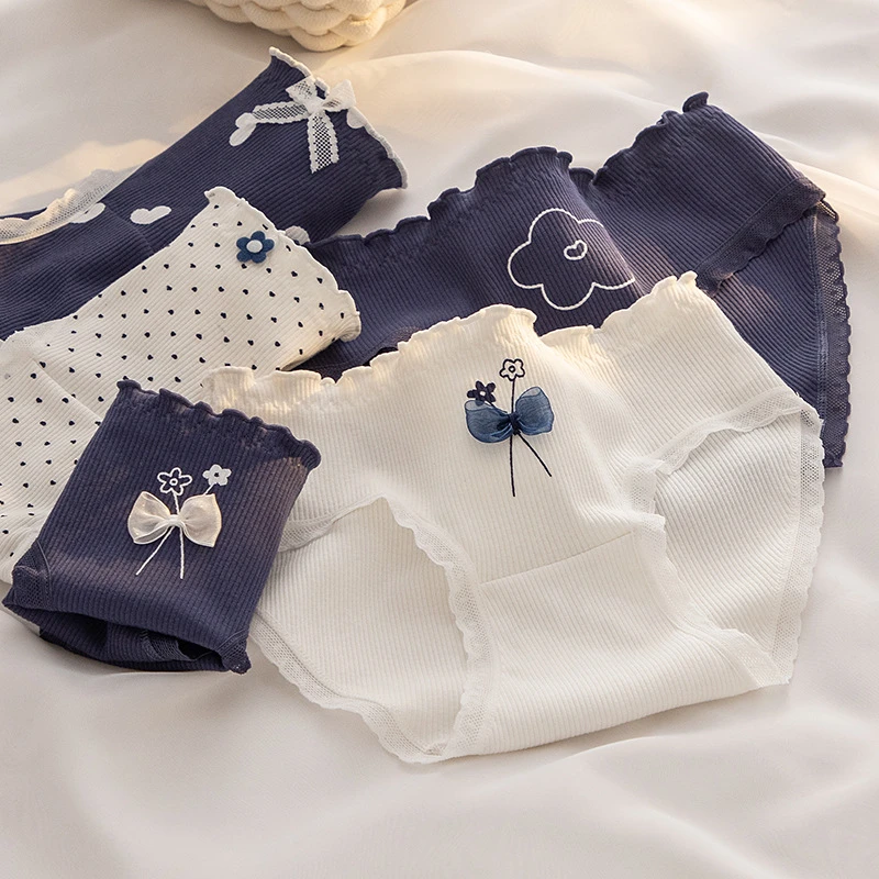 Women's Cotton Intimate Underwear Girls' Cute Soft Briefs Fashion ...