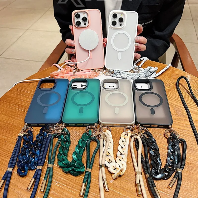 Magnetic-Acrylic-Chain-Necklace-Strap-Lanyard-Phone-Case-For-iPhone-16 ...