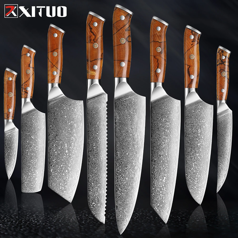 XITUO-Damascus-Steel-Kitchen-Knife-Set-1-8-Pcs-Pro-Japanese-Chef-Knives ...