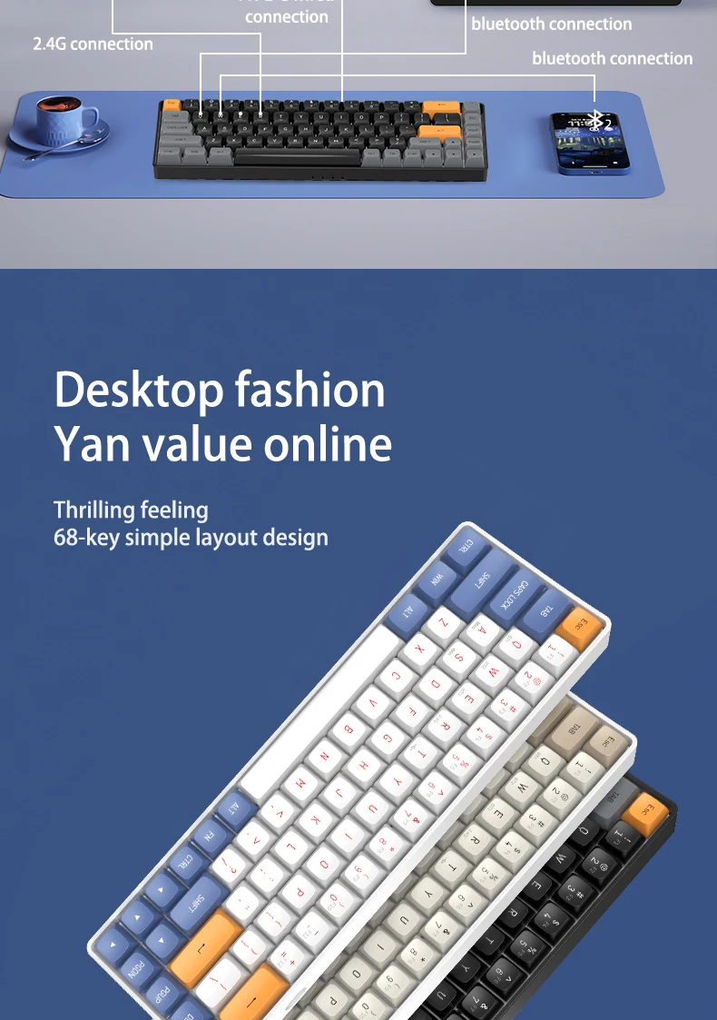 Aigo A68 Mechanical Keyboard – Compact & Hot-Swap