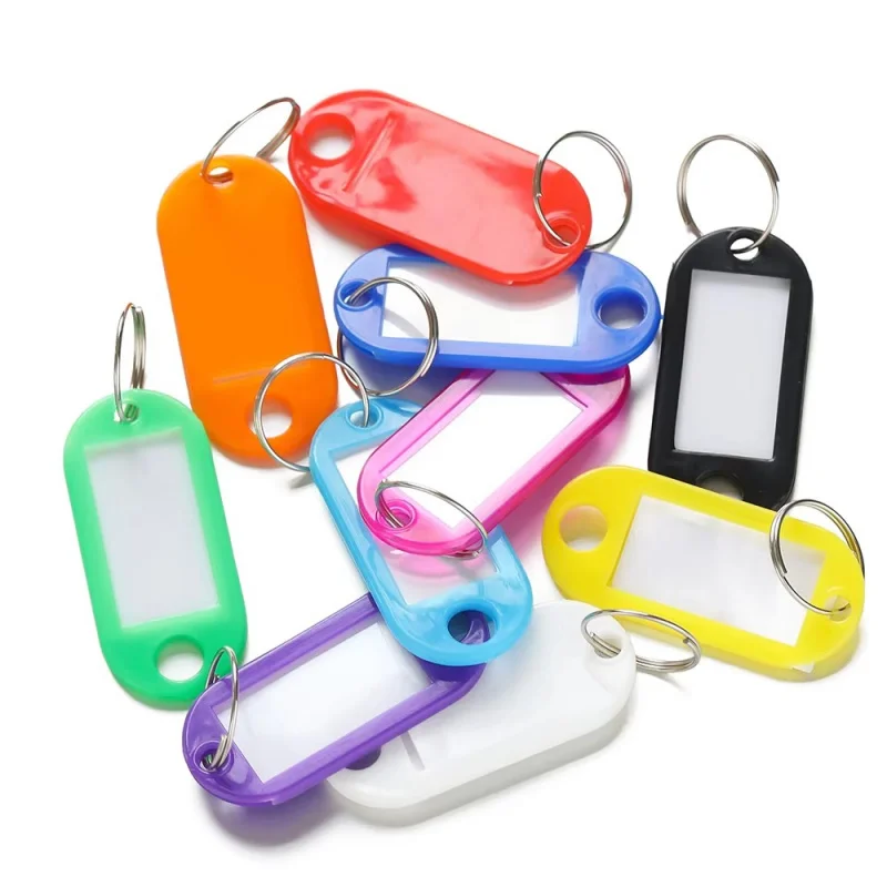10/20/40pcs Colorful Plastic Keychain Key Tags label Numbered Name ...