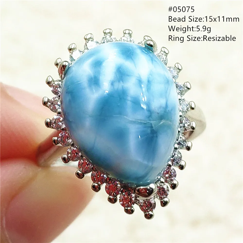 Ring Women Stone Larimar | Larimar Sterling Silver Rings | Larimar ...