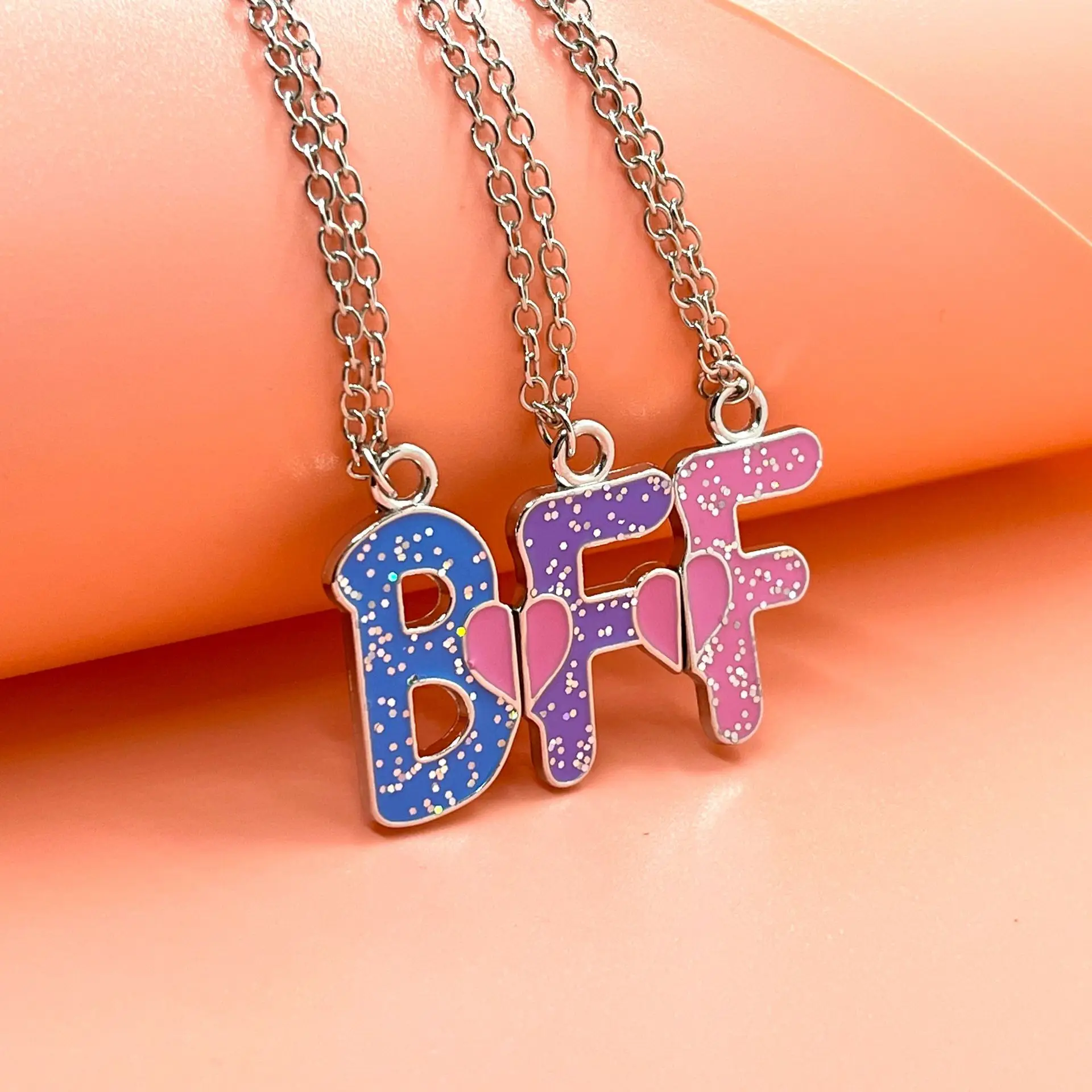 3Pcs-Set-Cute-BFF-Letter-3-Colors-Magnetic-Best-Friend-Fun-Necklace-for ...