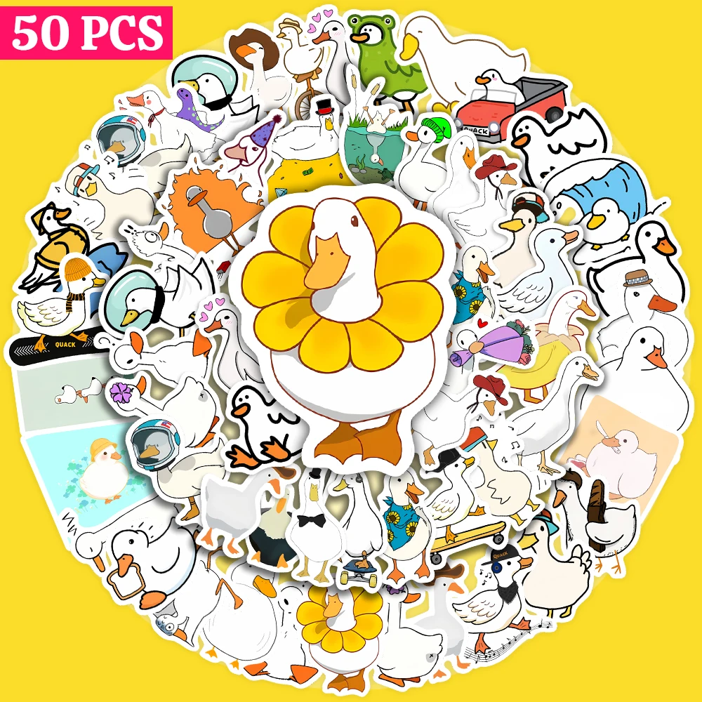 Mixed-Cartoon-Cute-Duck-Goose-Stickers-Aesthetic-Graffiti-Decals-PVC-Diary-Laptop-Luggage ...