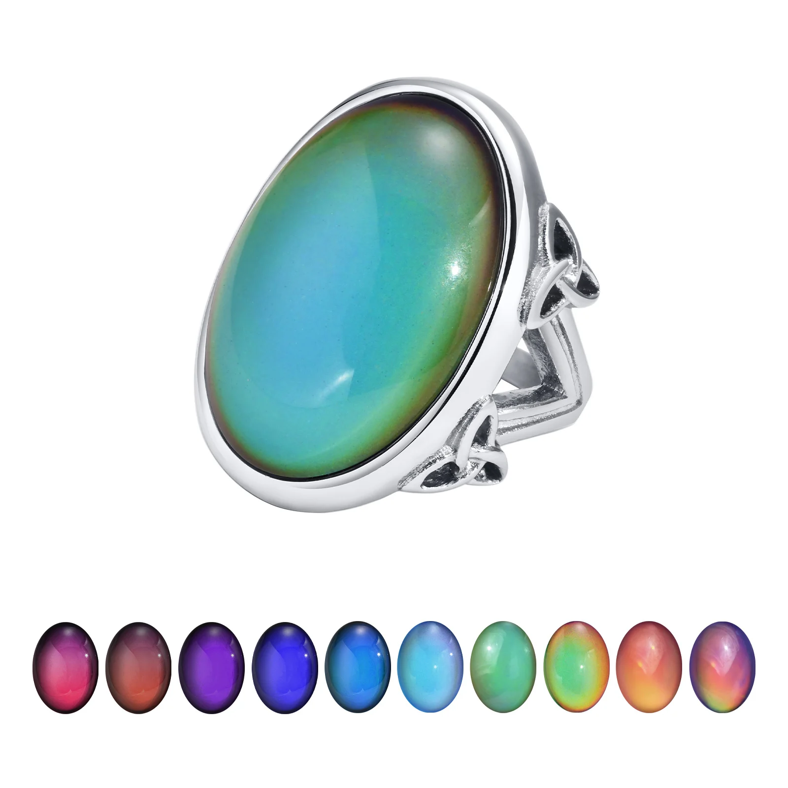 Oval-Mood-Ring-Color-Changing-Ring-for-Women-Stainless-Steel-Celtic ...