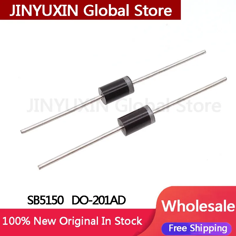 20-100Pcs-SB5150-Schottky-diode-direct-insertion-DO-201AD-5A-150V-IC ...