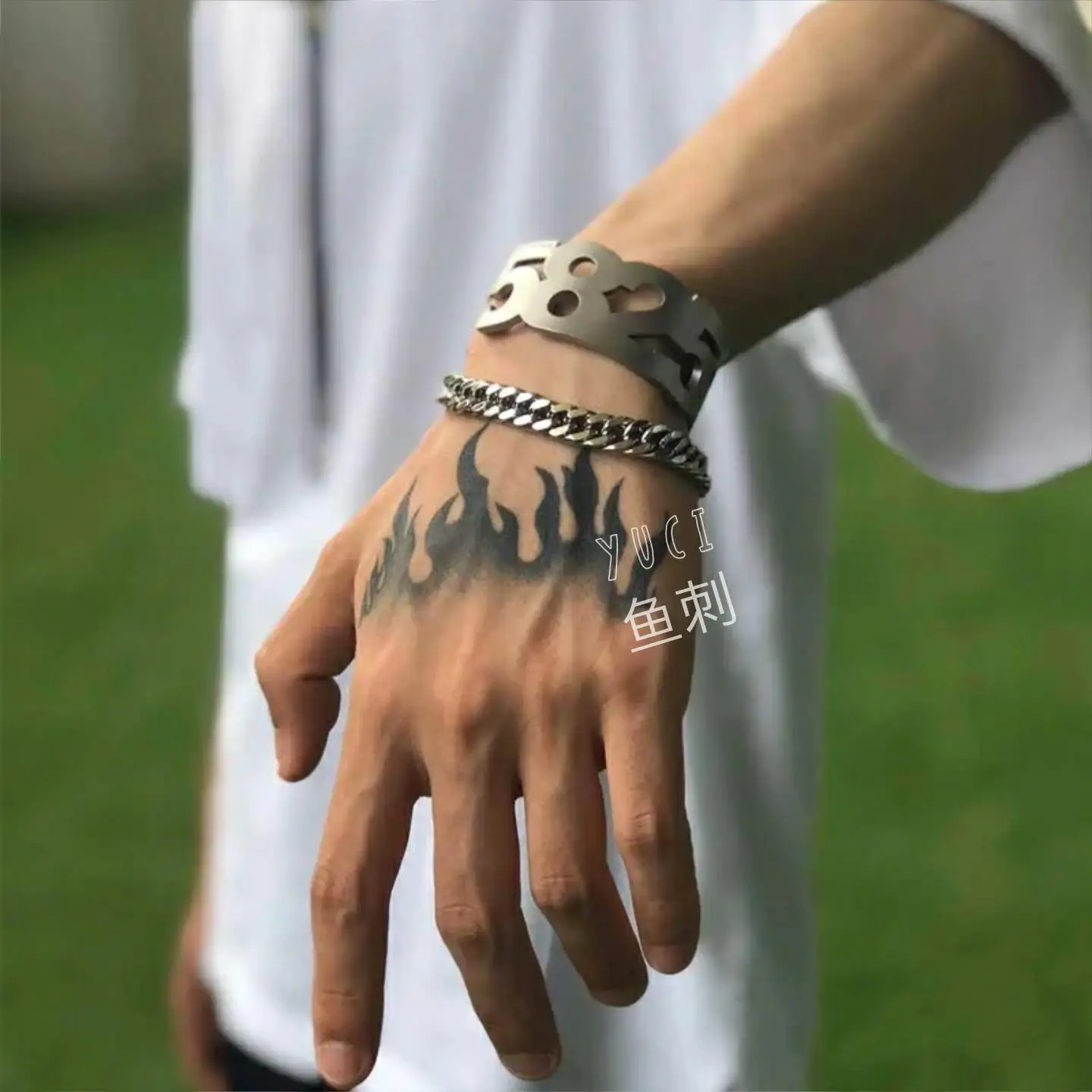 Flame Wrist Tattoos For Men