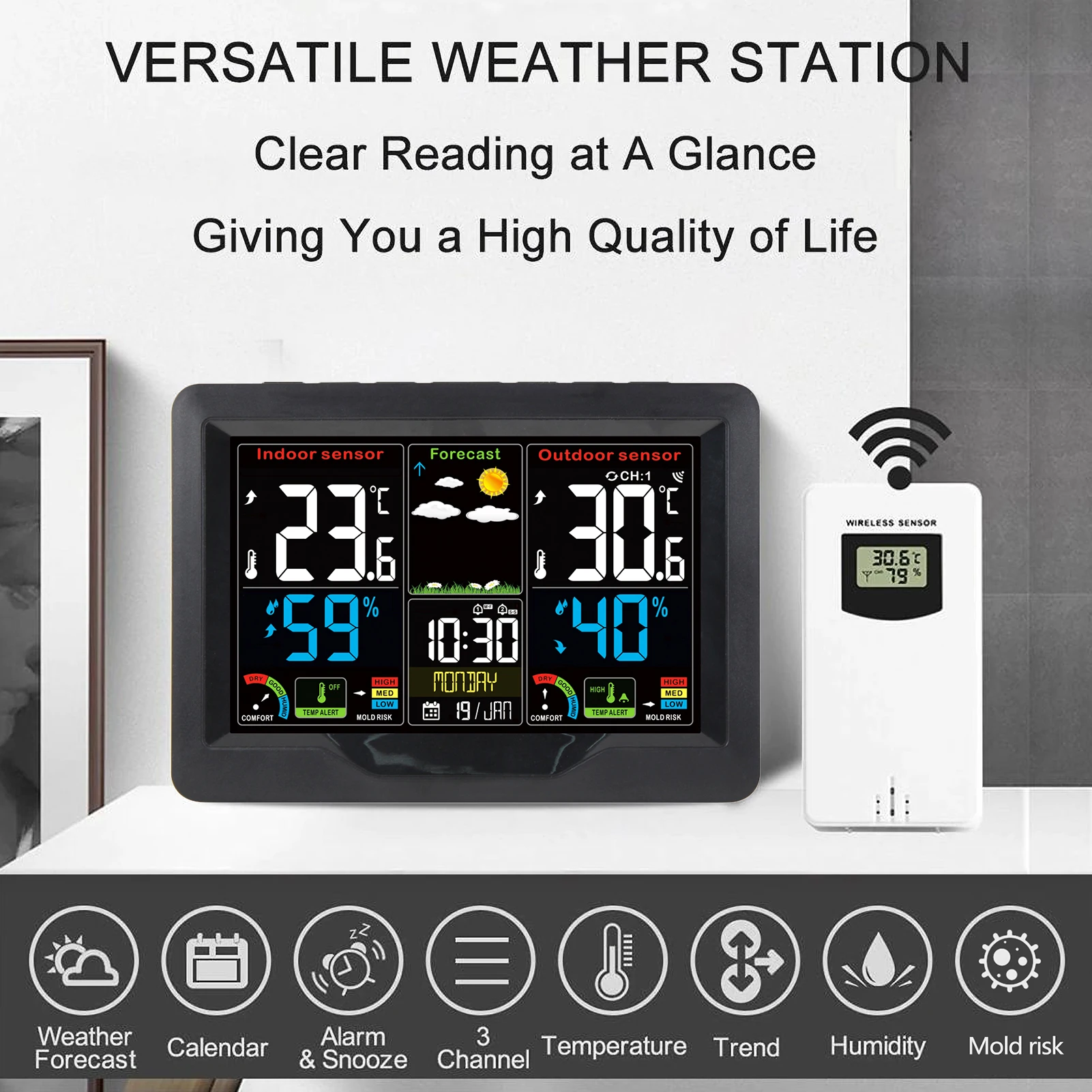 Digital-Weather-Station-Clock-Indoor-Outdoor-Temperature-and-Humidity ...