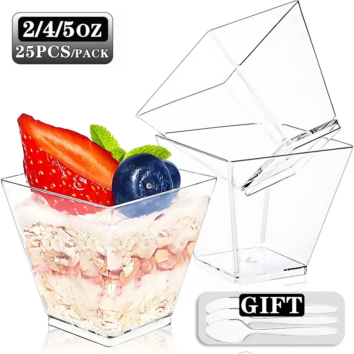 25Pcs-Pack-2-4-5OZ-Square-Mini-Dessert-Cup-Set-Free-Spoon-Transparent ...