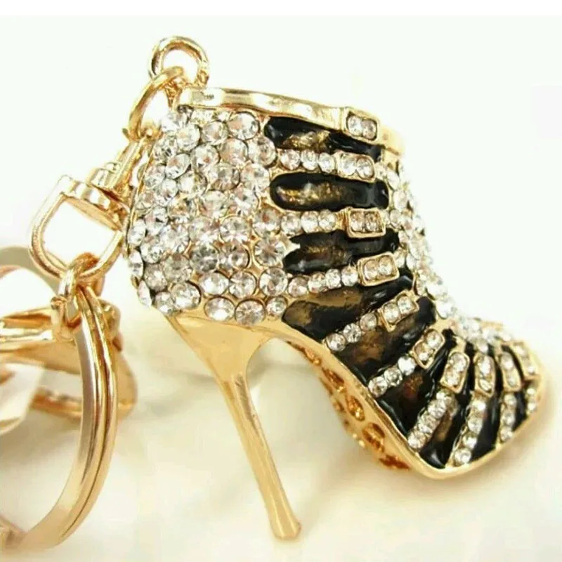 High-Heel-Shoe-Keychain-Rhinestone-Crystal-Purse-Car-Key-Chain-Bag ...