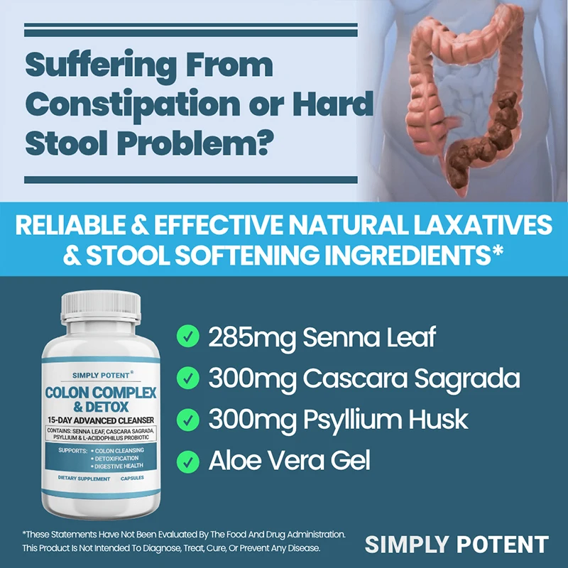 Natural Colon Cleanser, Detox Supplement Improves Digestion & Colon ...