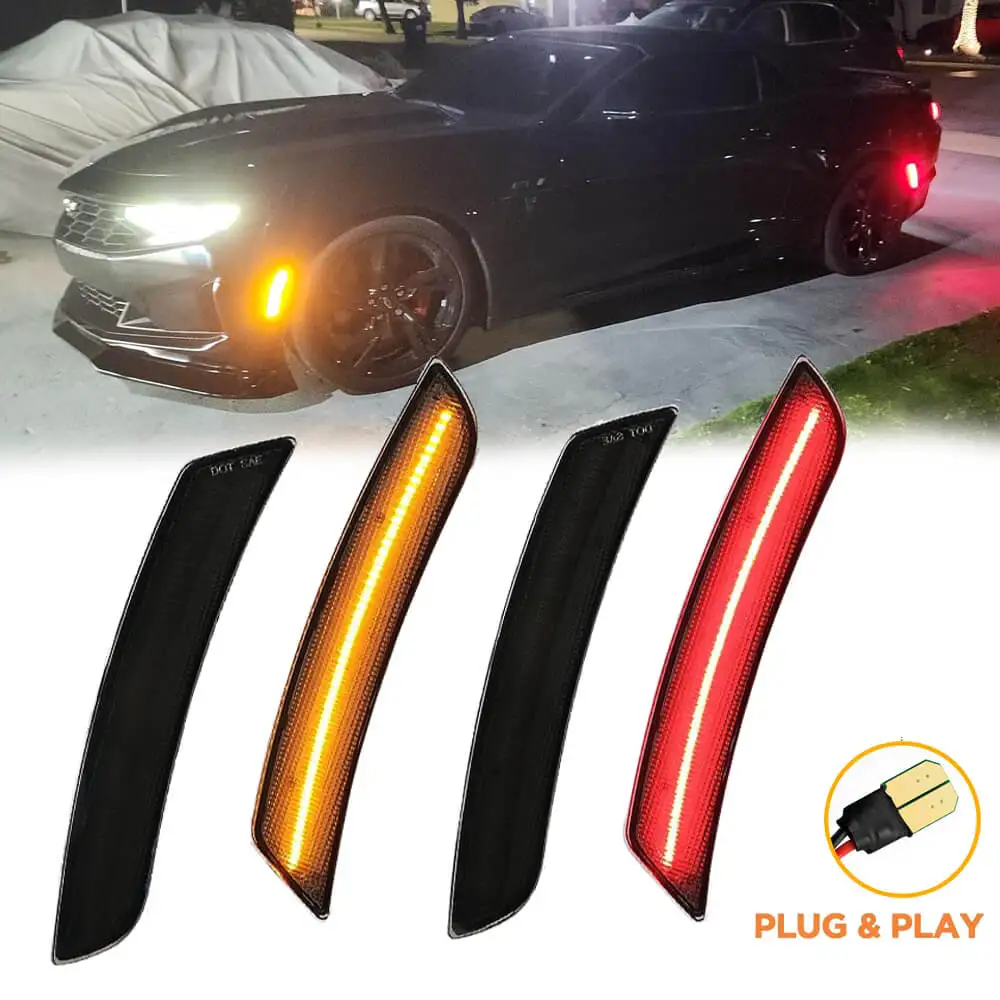 4pcs Front Rear Side Marker Light Assemblies LED Car Lamps For Chevy ...