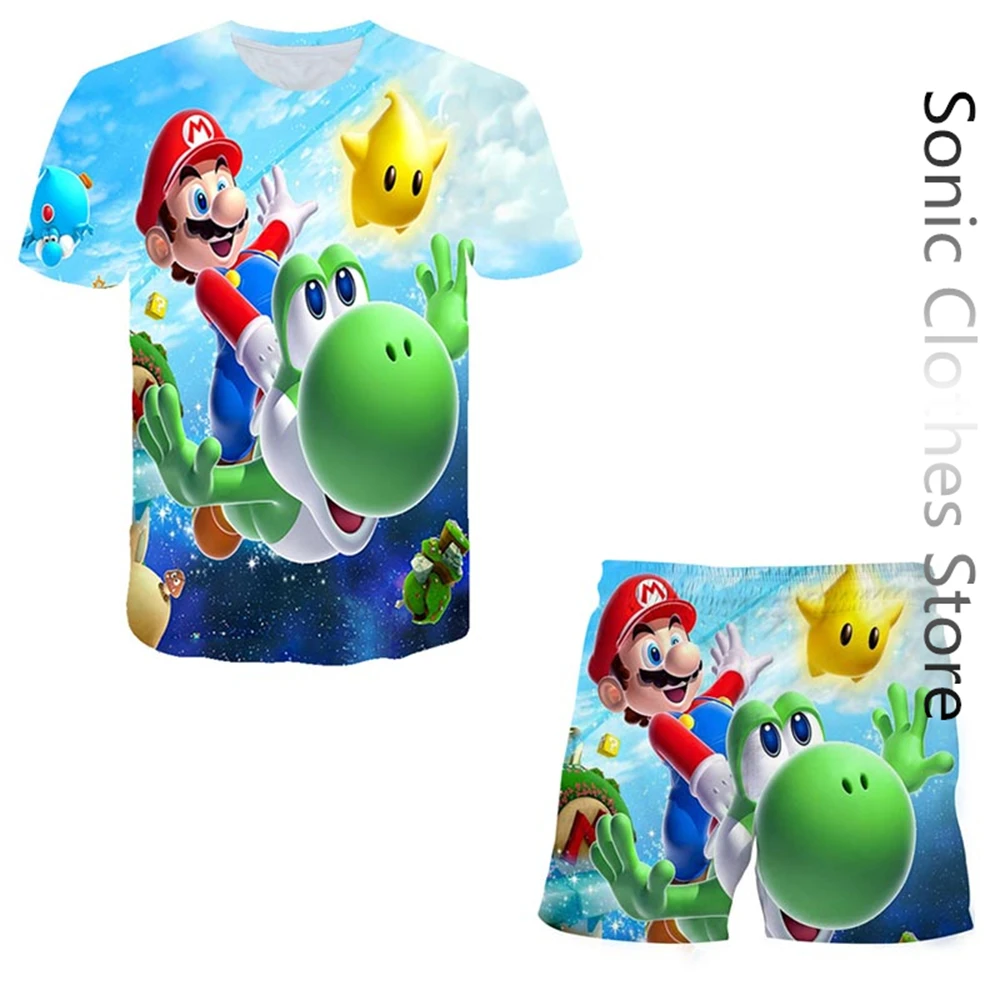 Mario-bros-Tshirt-Sets-Kids-Cartoon-Fashion-Casual-Super-Mario-Children ...