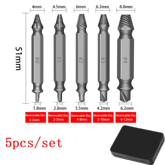 HSS Damaged Screw Extractor Drill Stripped Screw Extractor Remover Set ...