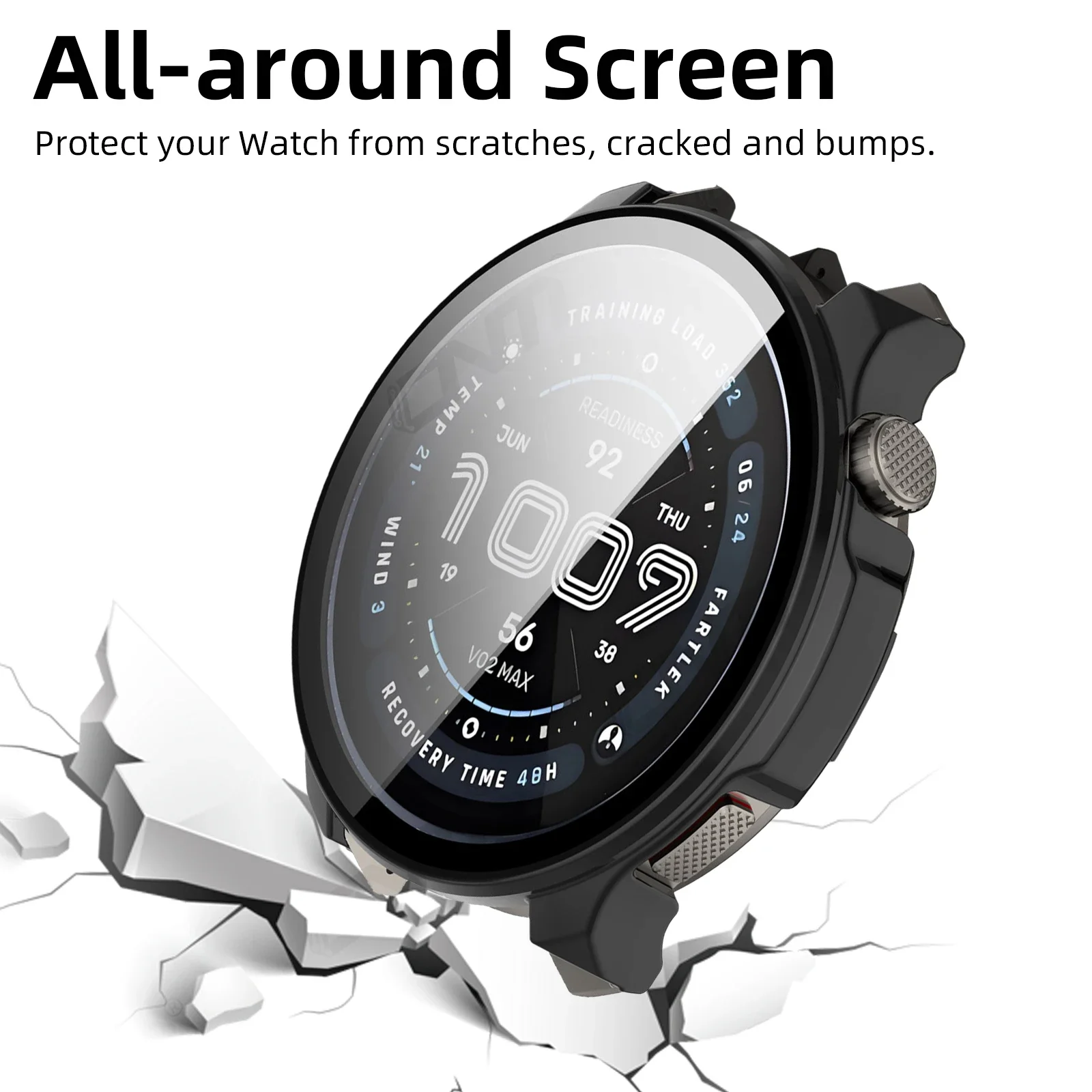 Premium Tempered Glass Screen Protector & Hard PC Bumper Case for ...
