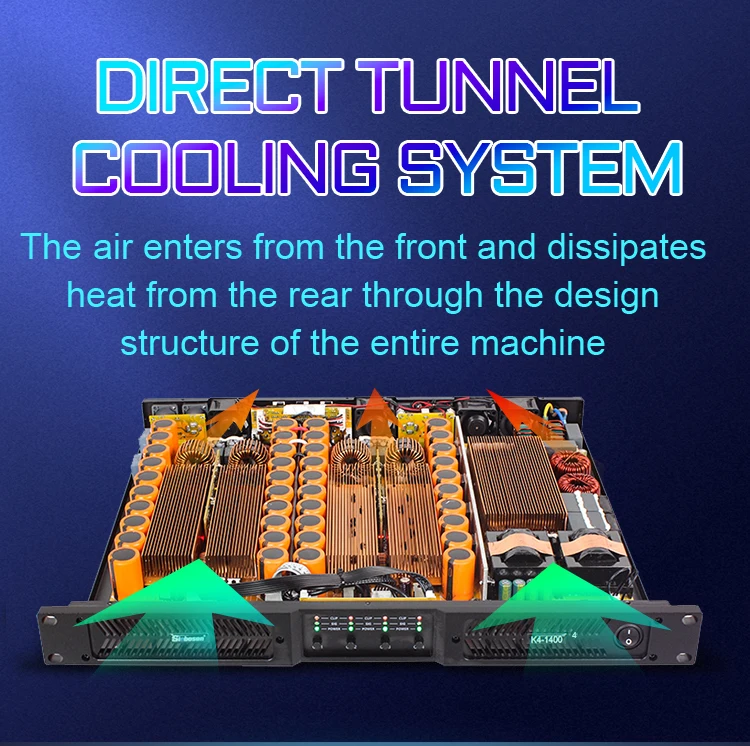 Sinbosen dj power amplifier Professional class d 4 channels 1400w 1u Digital K4-1400,4 Ohms Stable