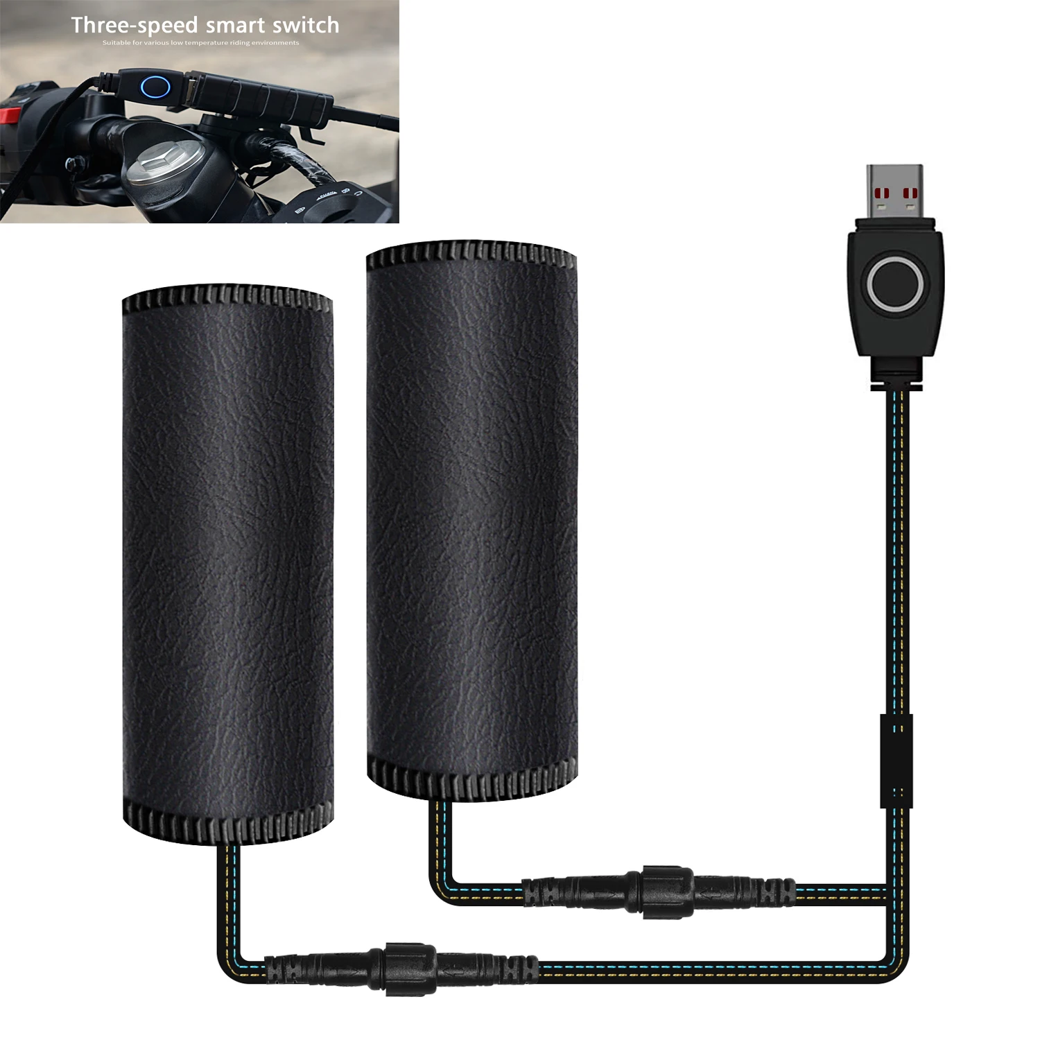 Motorcycle-Heated-Grips-Pads-5V-E-bike-Hot-Handle-Cover-Kit-ATV ...