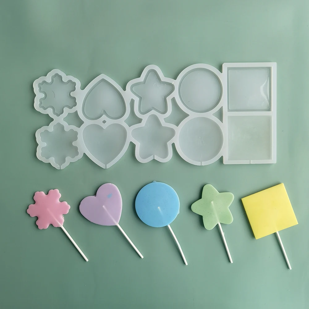 4 Different Shapes Epoxy Lollipop Silicone Mold Chocolate Mousse Mold ...