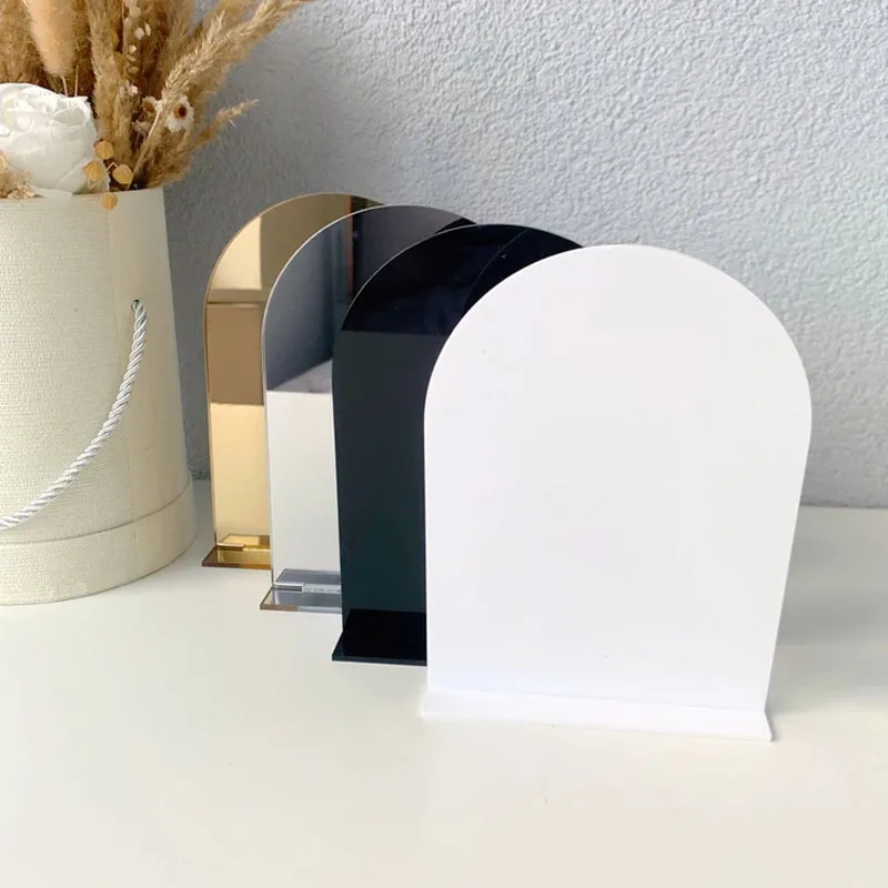 Diy-Acrylic-blank-White-Mirror-Gold-arch-with-stand-arch-acrylic-blank ...