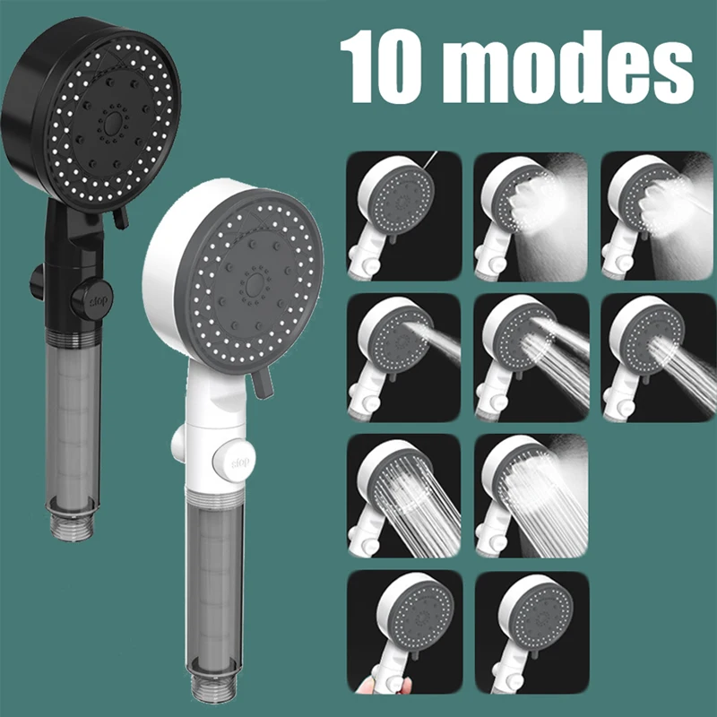 10-Modes-High-Pressure-Filtered-Shower-Head-One-Key-Stop-Water-Bathroom ...