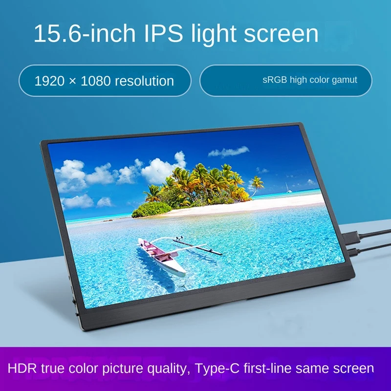 15.6 Polegada fhd monitor 1080p ips hdr alta gama de cores tela lcd ...