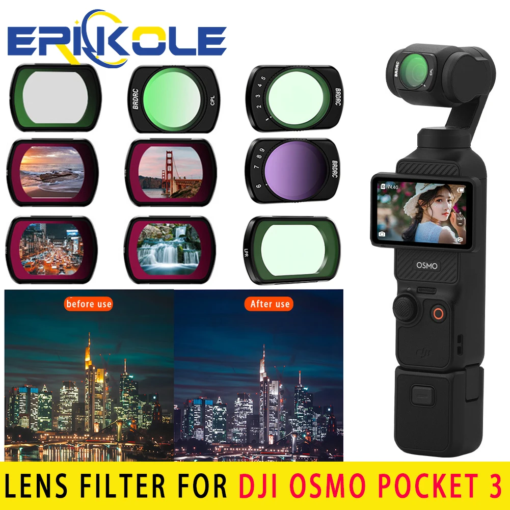 For-DJI-Osmo-Pocket-3-Lens-Filter-Adjustable-CPL-Polarizer-ND-UV-Wide ...