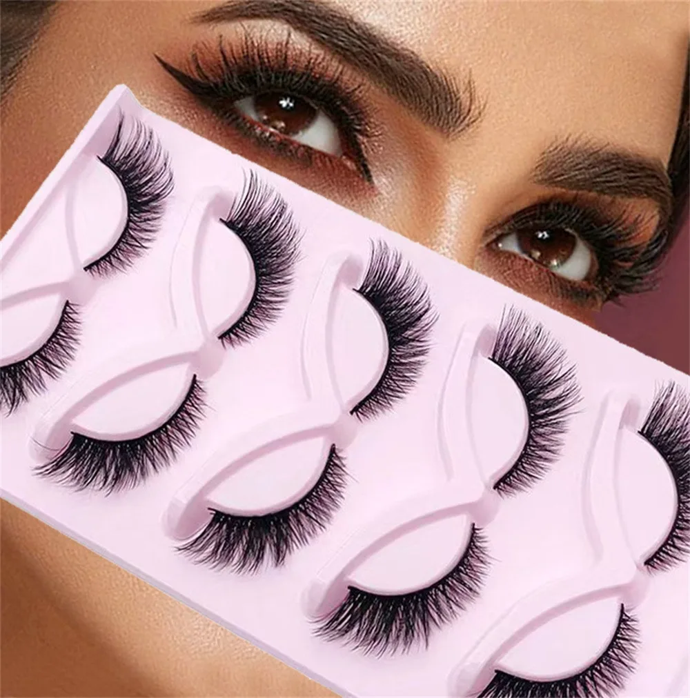 5-Pairs-Cat-Eyelashes-Faux-Mink-Fox-Eyelash-Winged-Fluffy-Fake-Lashes ...