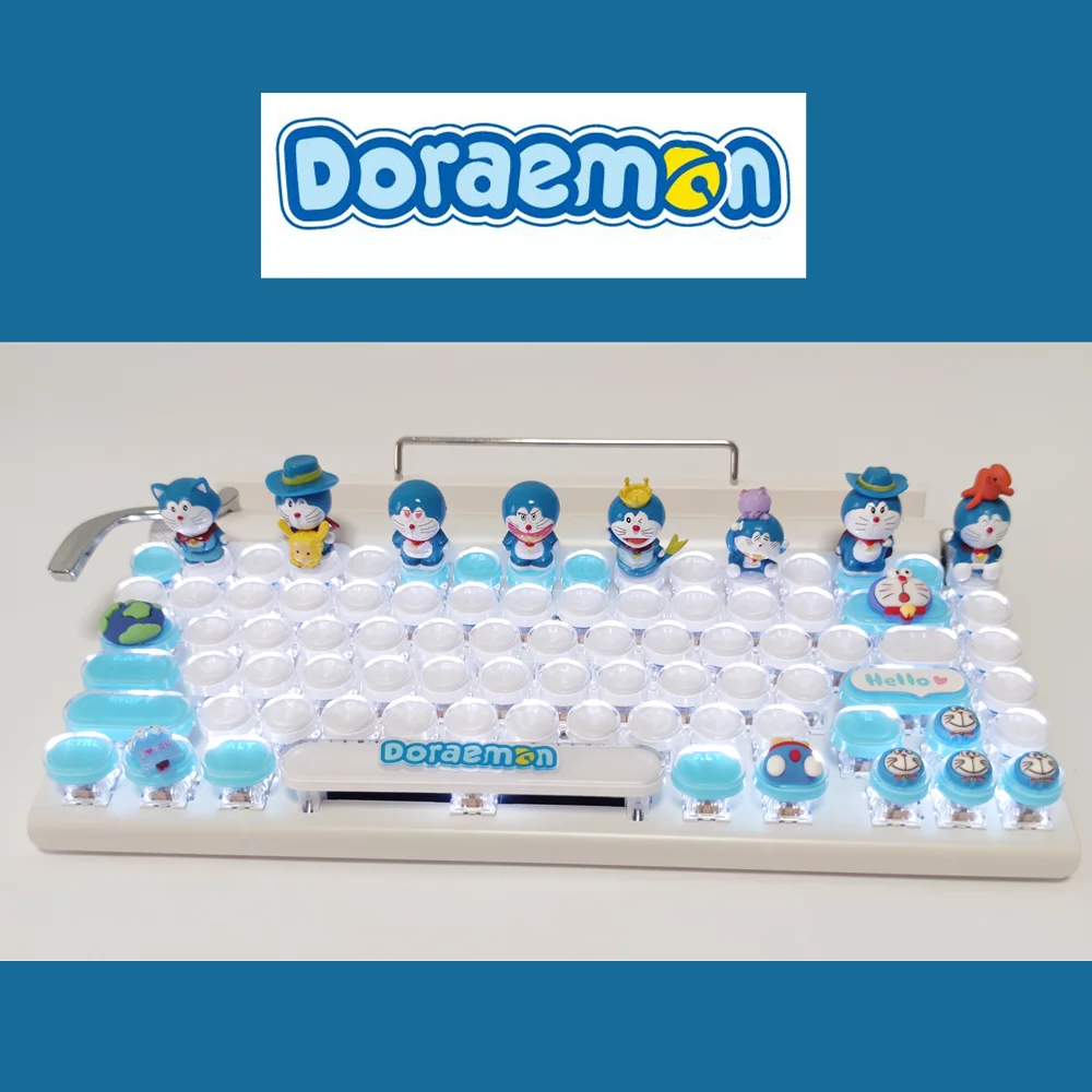 Doraemon Bluetooth Typewriter Keyboard Retro Steampunk Dot 83 Key Ice ...