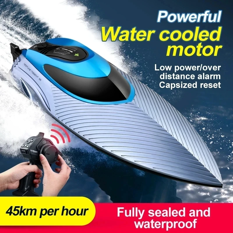 45KM/H RC High Speed Racing Boat Waterproof Speedboat 2.4G Remote ...