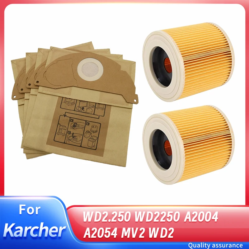 Hepa-Filters-Dust-Bags-For-Karcher-WD2-250-WD2250-A2004-A2054-MV2-WD2 ...