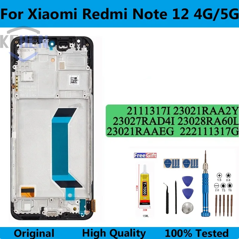 Lcd-For-Xiaomi-Redmi-Note-12-4G-Redmi-Note-12-5G-Display-Touch-Screen ...