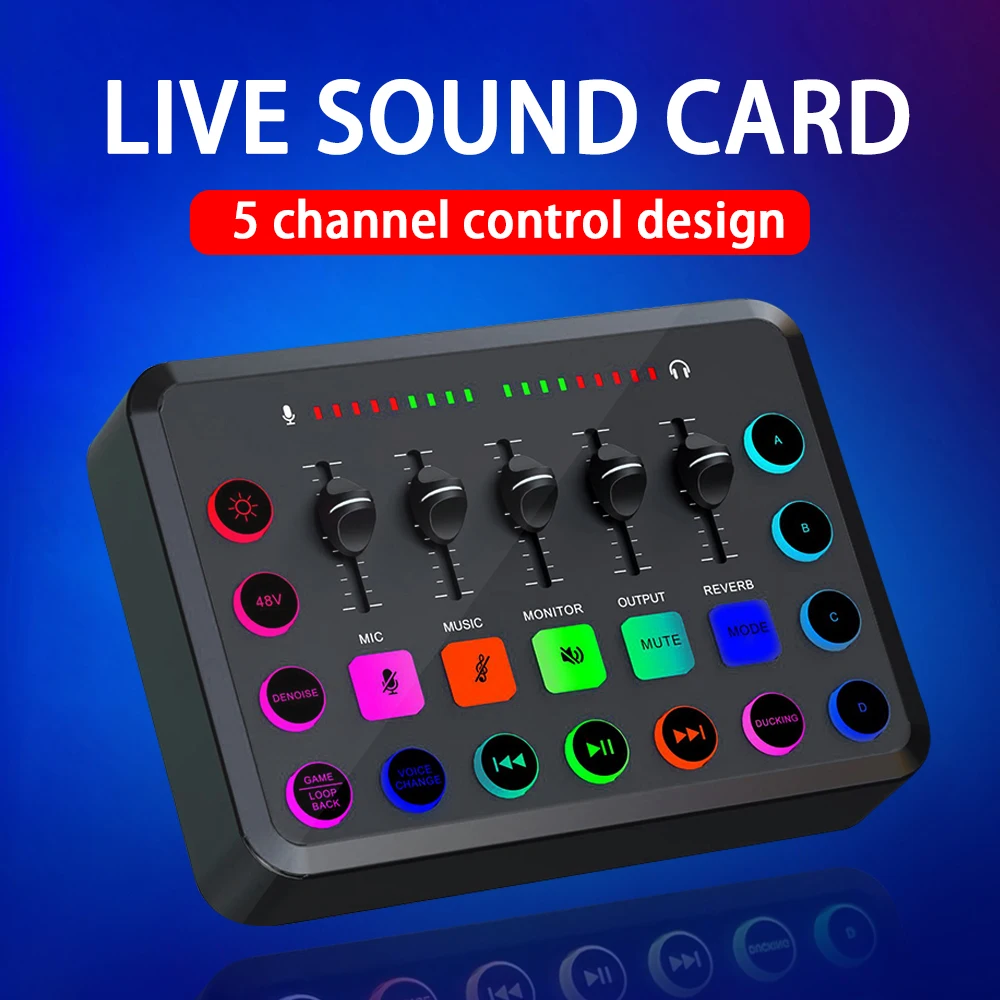 Mixer-Audio-Game-5-saluran-Mixer-RGB-5-saluran-dengan-mikrofon-XLR ...