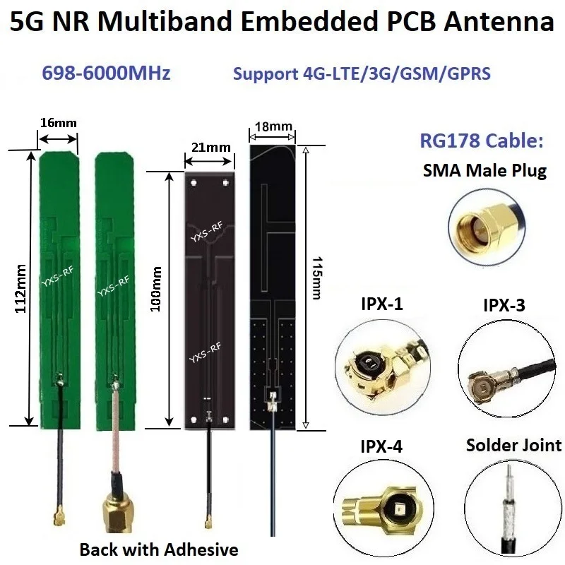 5PCS 5G NR Multiband Antenna 698-6000MHz Embedded PCB Antenna Adhesive ...