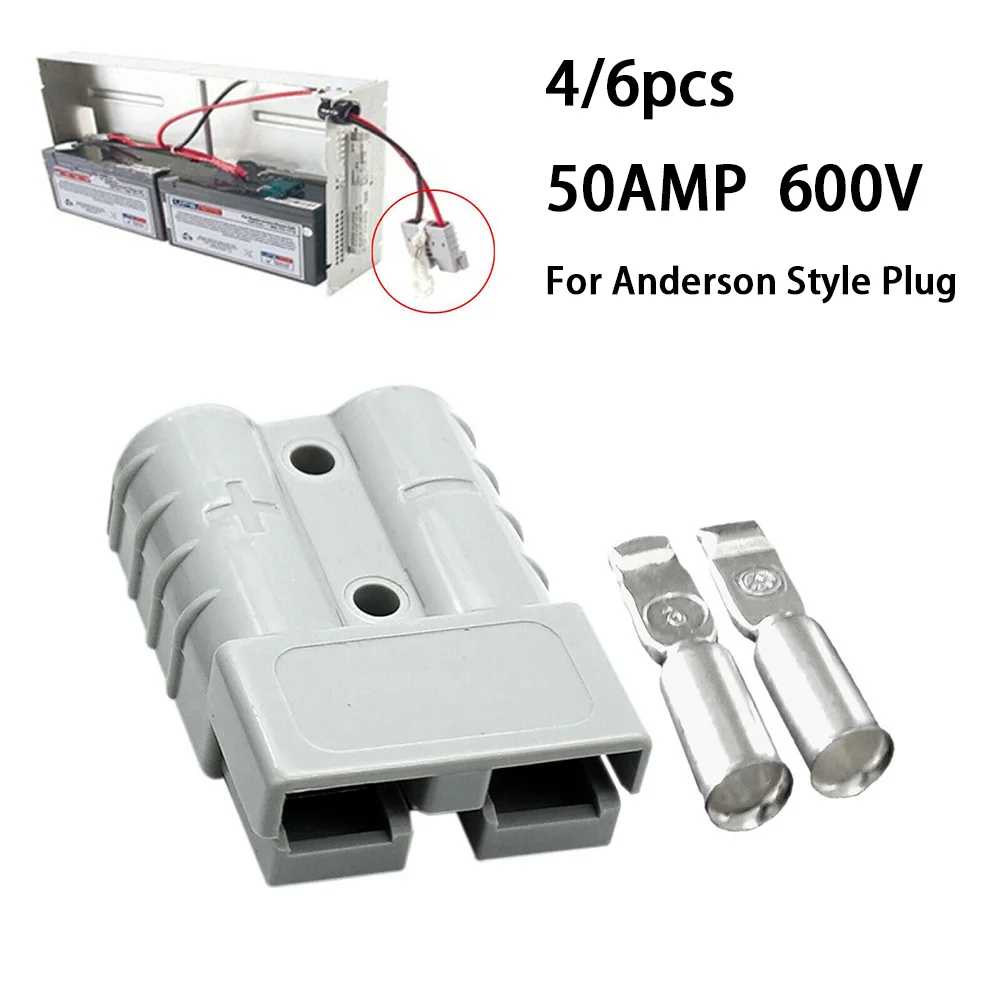 4-6pcs-Electrical-Power-Cables-Connectors-For-Anderson-Style-Plug-50AMP ...