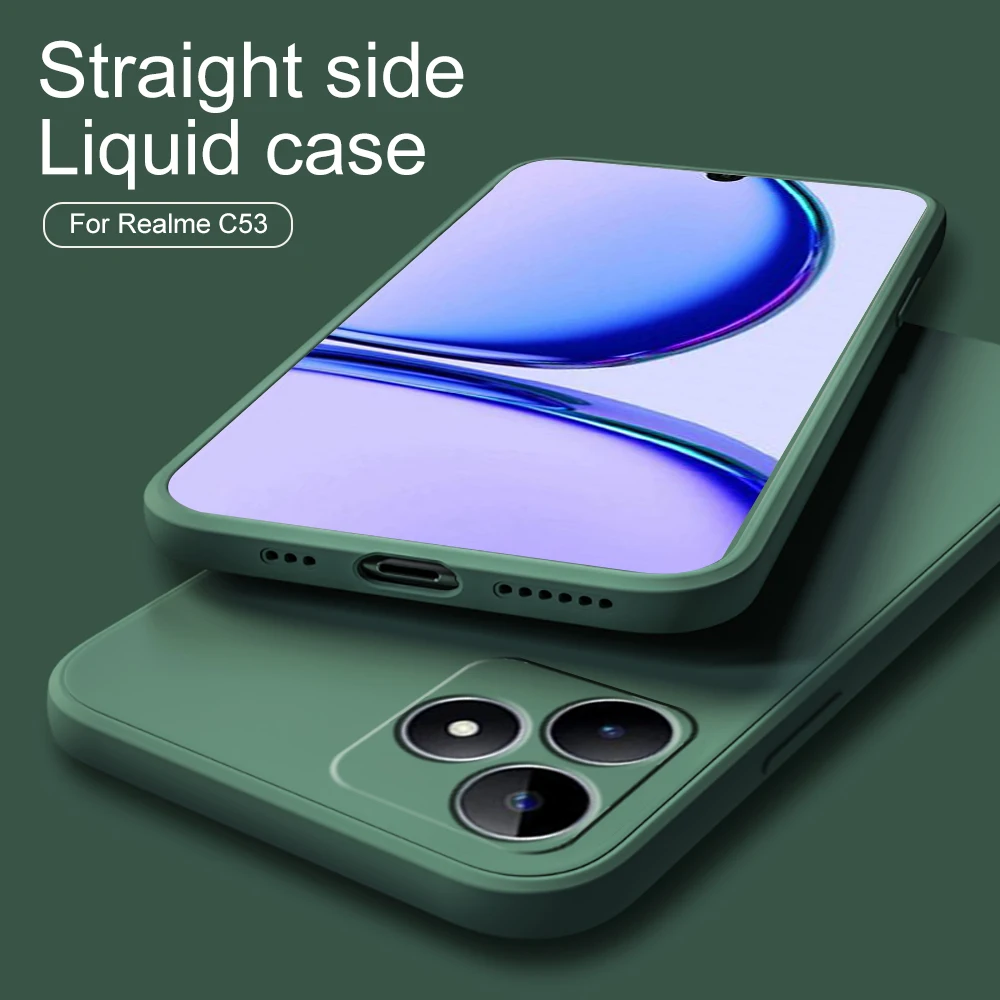 Realmi-C53-Case-Protect-Lens-Square-Liquid-Silicone-Soft-Cover-For ...