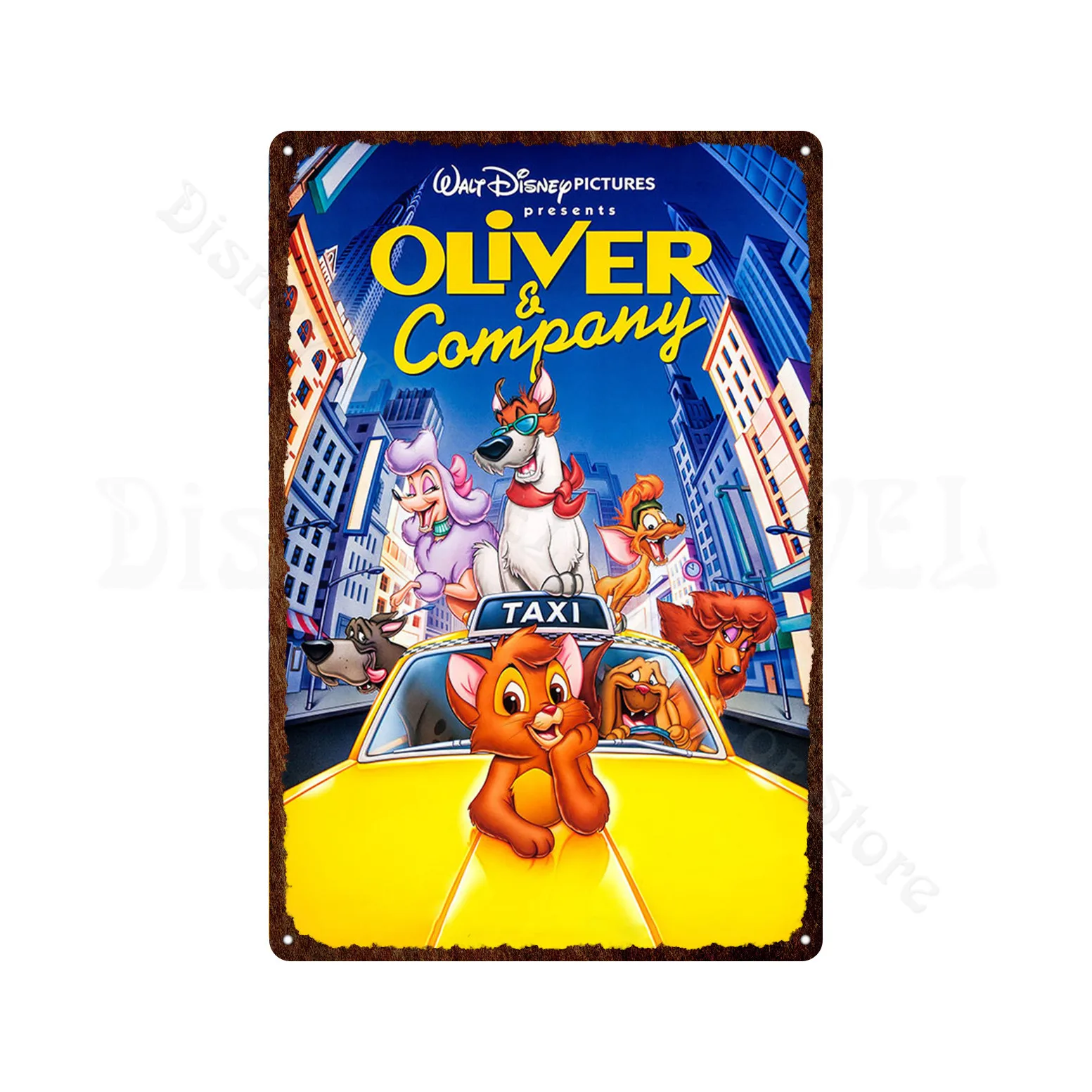 Oliver And Company Poster DISNEY OLIVER & Company Animated Movie Film