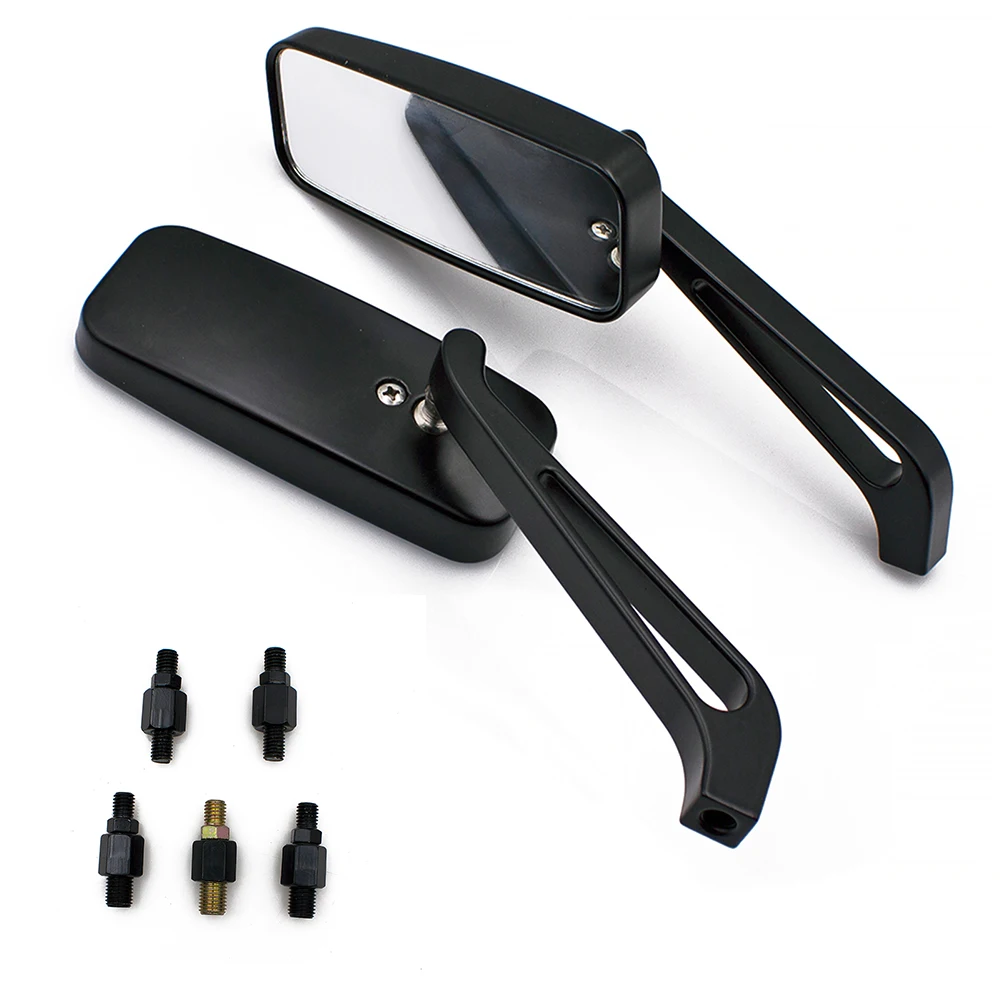 Rear-View-Mirror-10-8mm-Motorcycle-Accessories-Motorbike-Pair-Rectangle ...