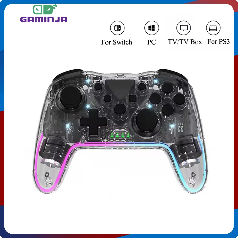 Mando-inal-mbrico-transparente-para-Nintendo-Switch-mando-con-iluminaci ...