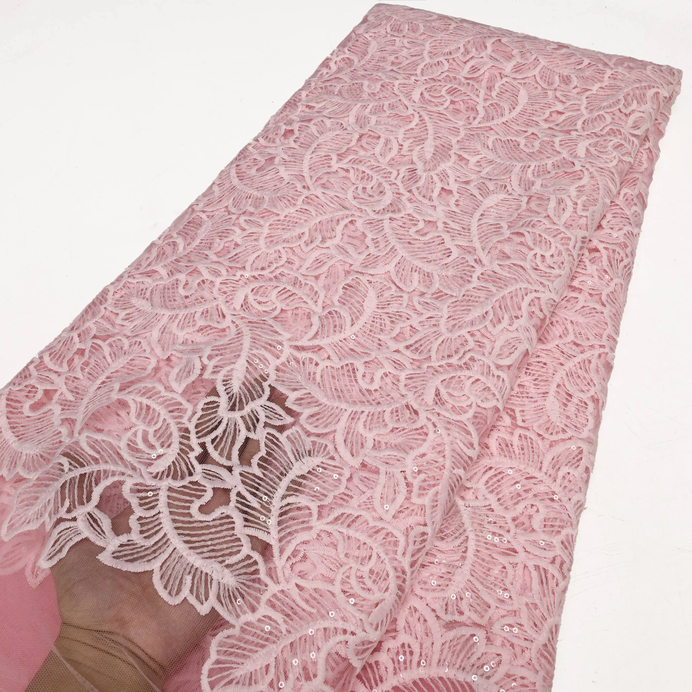 PGC Pink Milk Silk African Lace Fabric 5yards High Quality 2026 ...